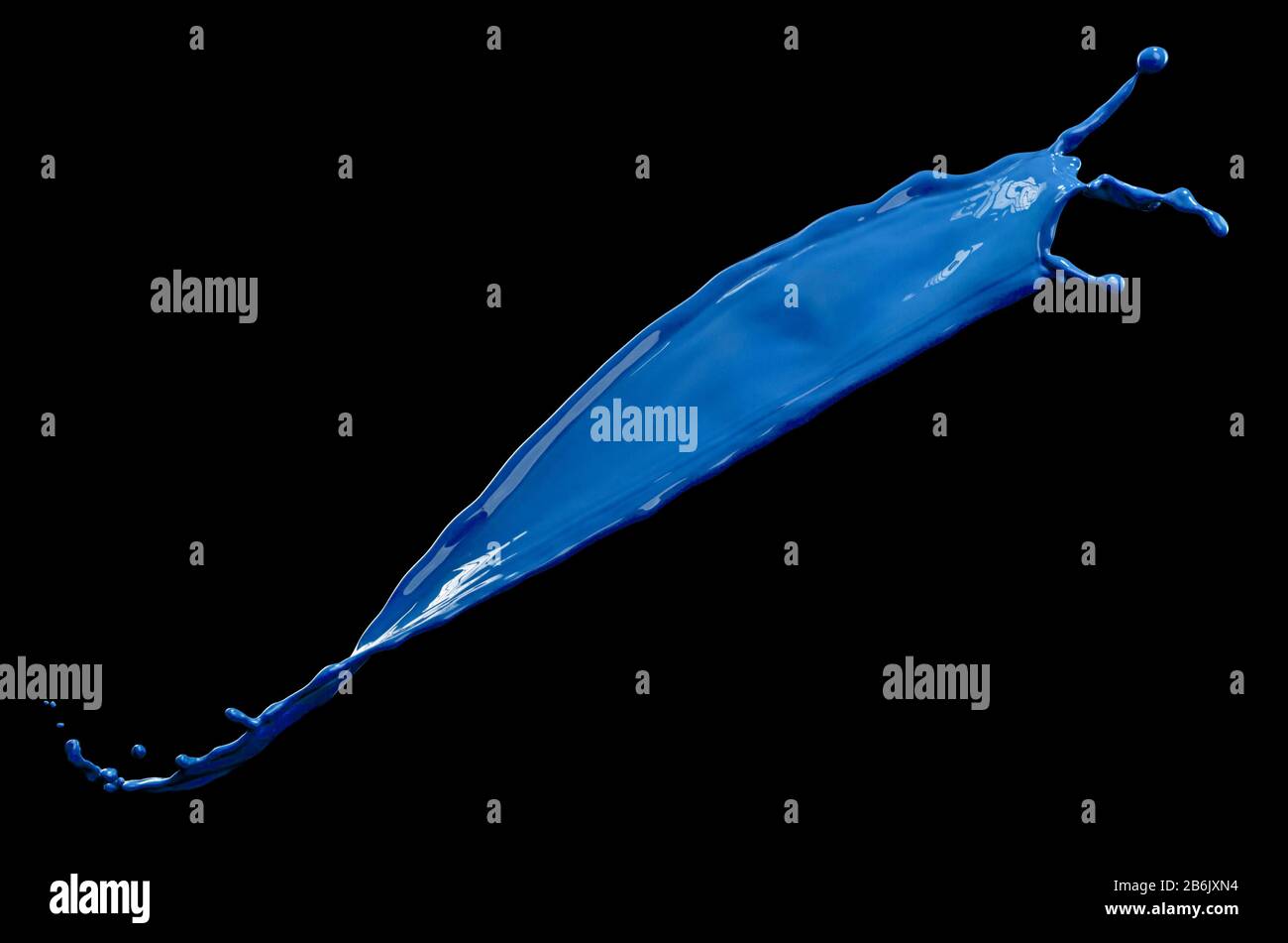 Beautiful blue paint splashes isolated on black background Stock Photo ...