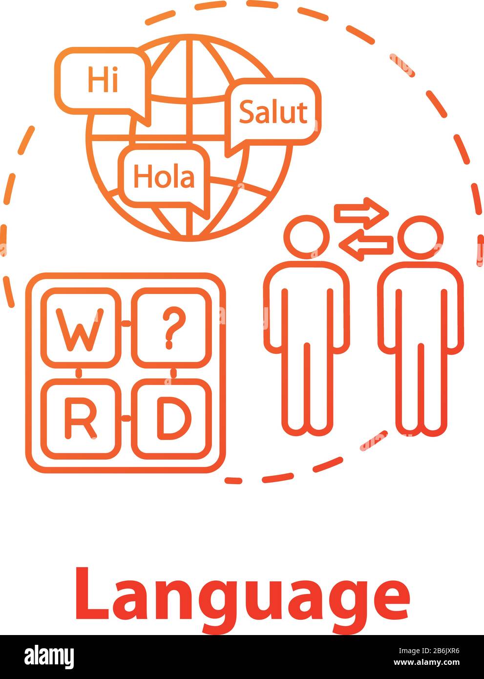 Language concept icon. Ability to communicate in different languages ...