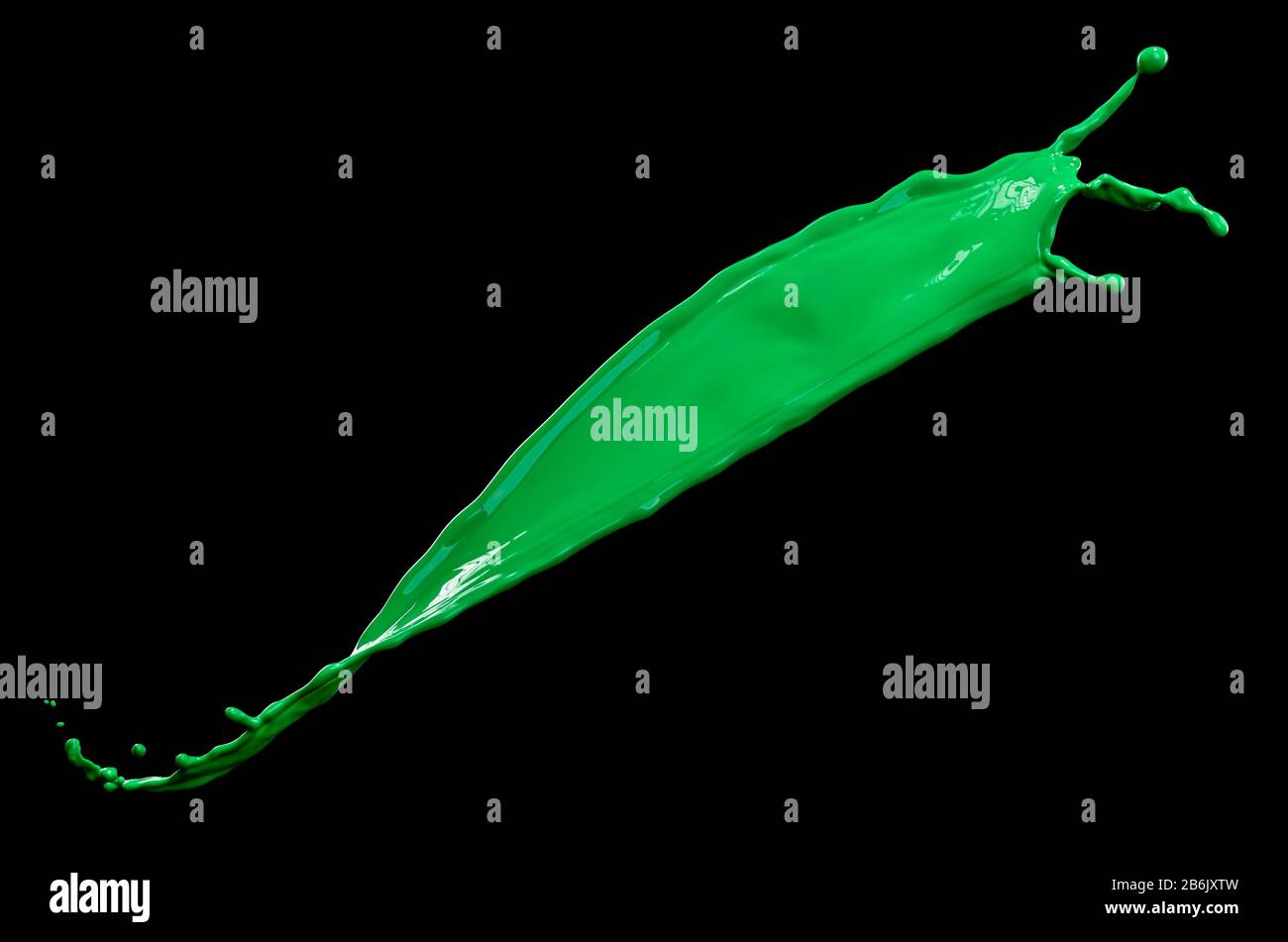 Beautiful green paint splashes isolated on black background Stock Photo ...