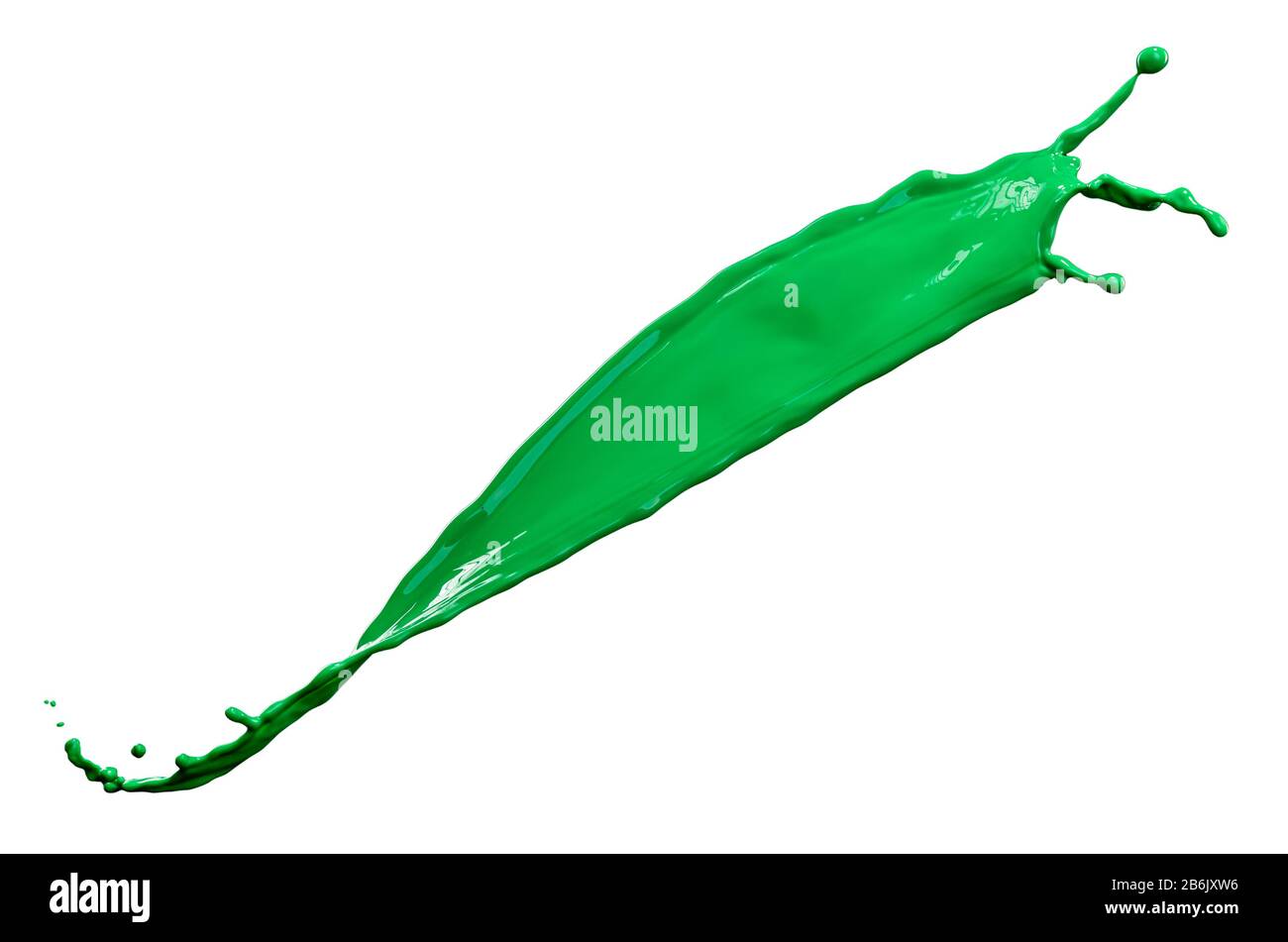 Beautiful green paint splashes isolated on white background Stock Photo ...