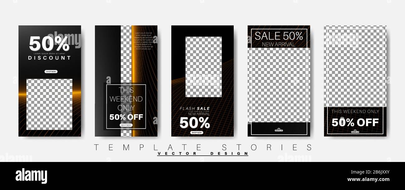 Editable Story background template. Vector Design web banner for social ...