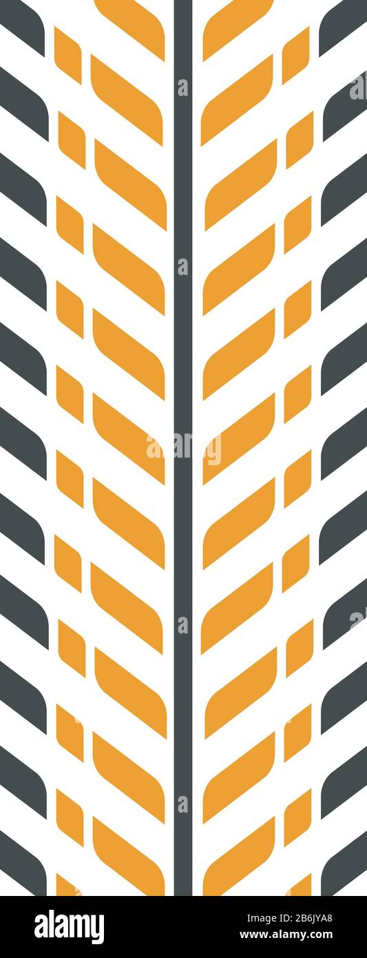 Tire print black and yellow RGB color icon. Detailed automobile ...