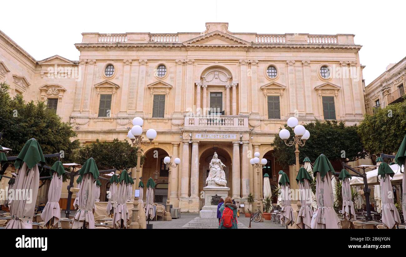 Old National Library Building in Valletta Malta - MALTA, MALTA - MARCH ...