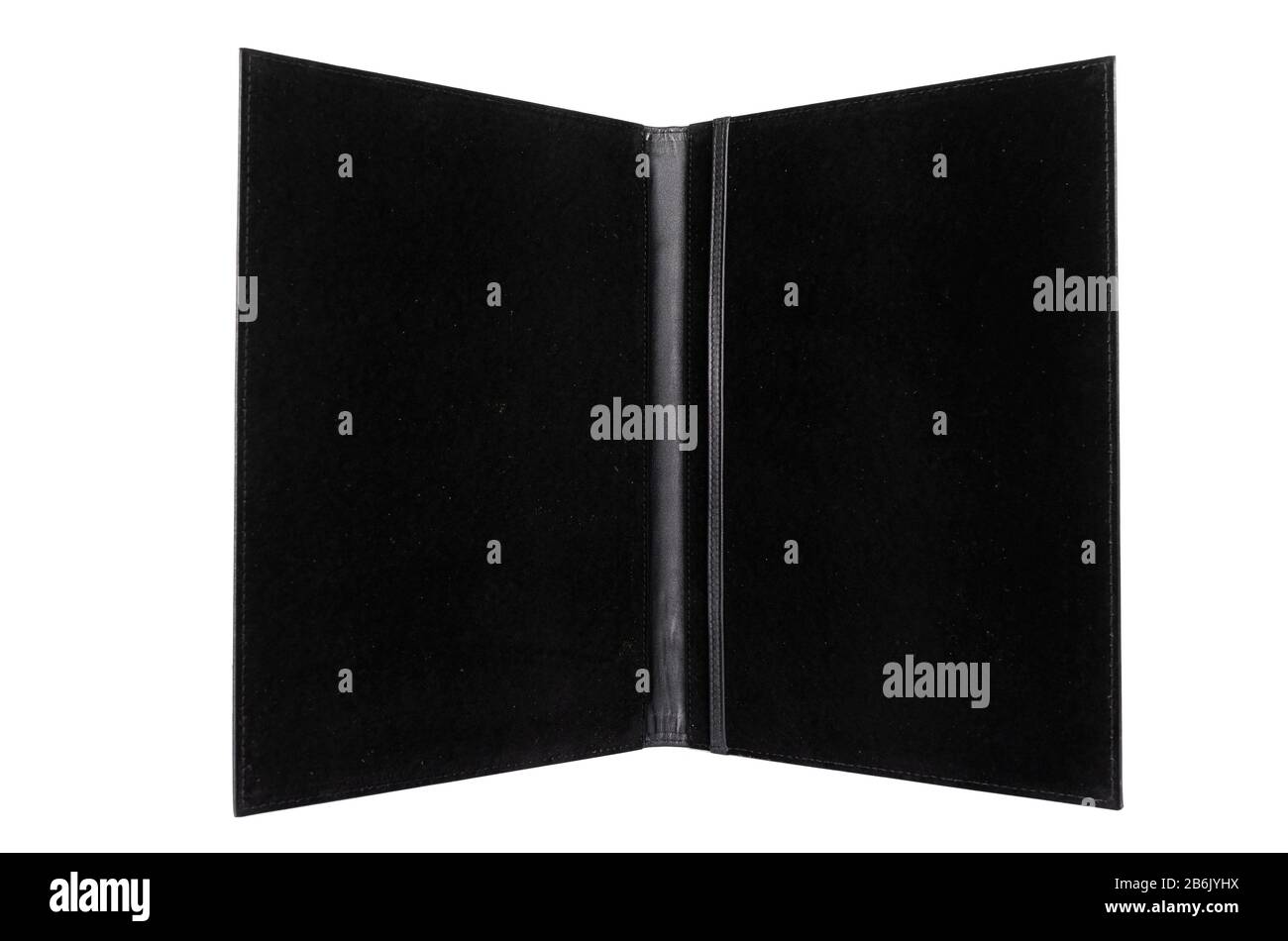 open black leather portfolio for documents Stock Photo - Alamy