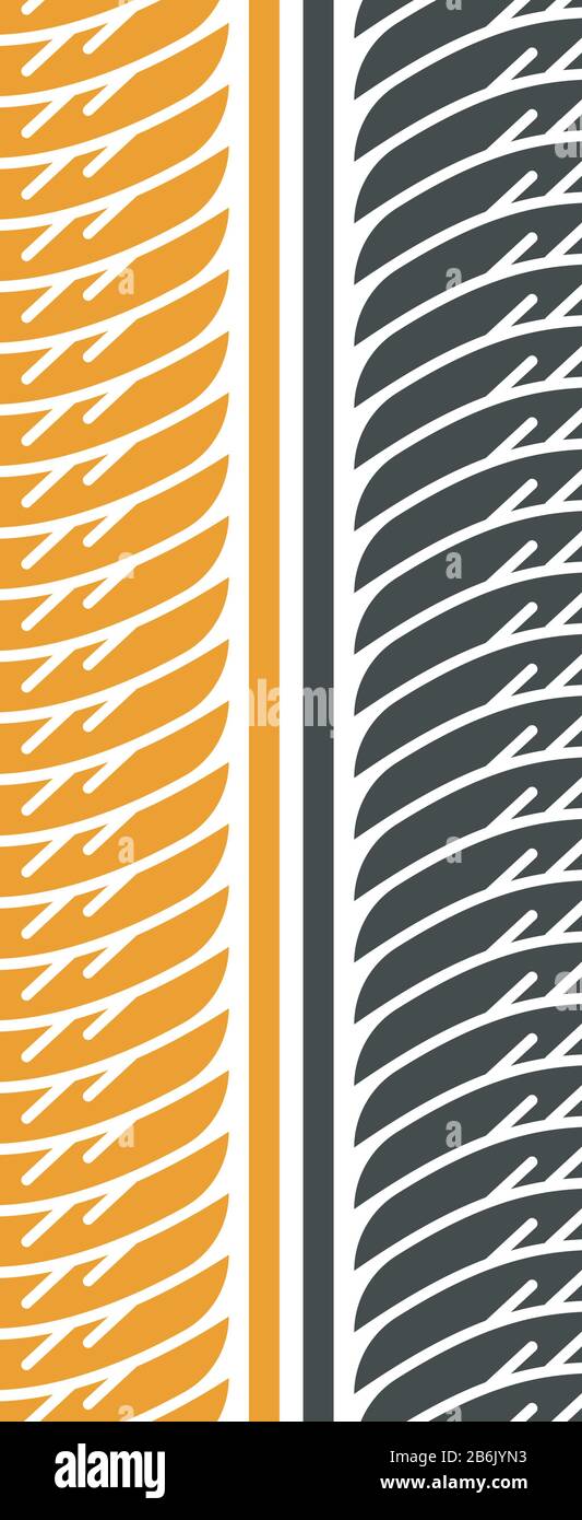 Tire print black and yellow RGB color icon. Detailed automobile ...