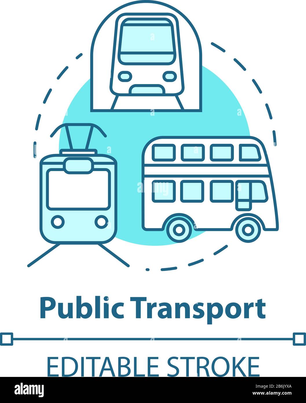Public transport concept icon. Affordable travel means, budget tourism ...