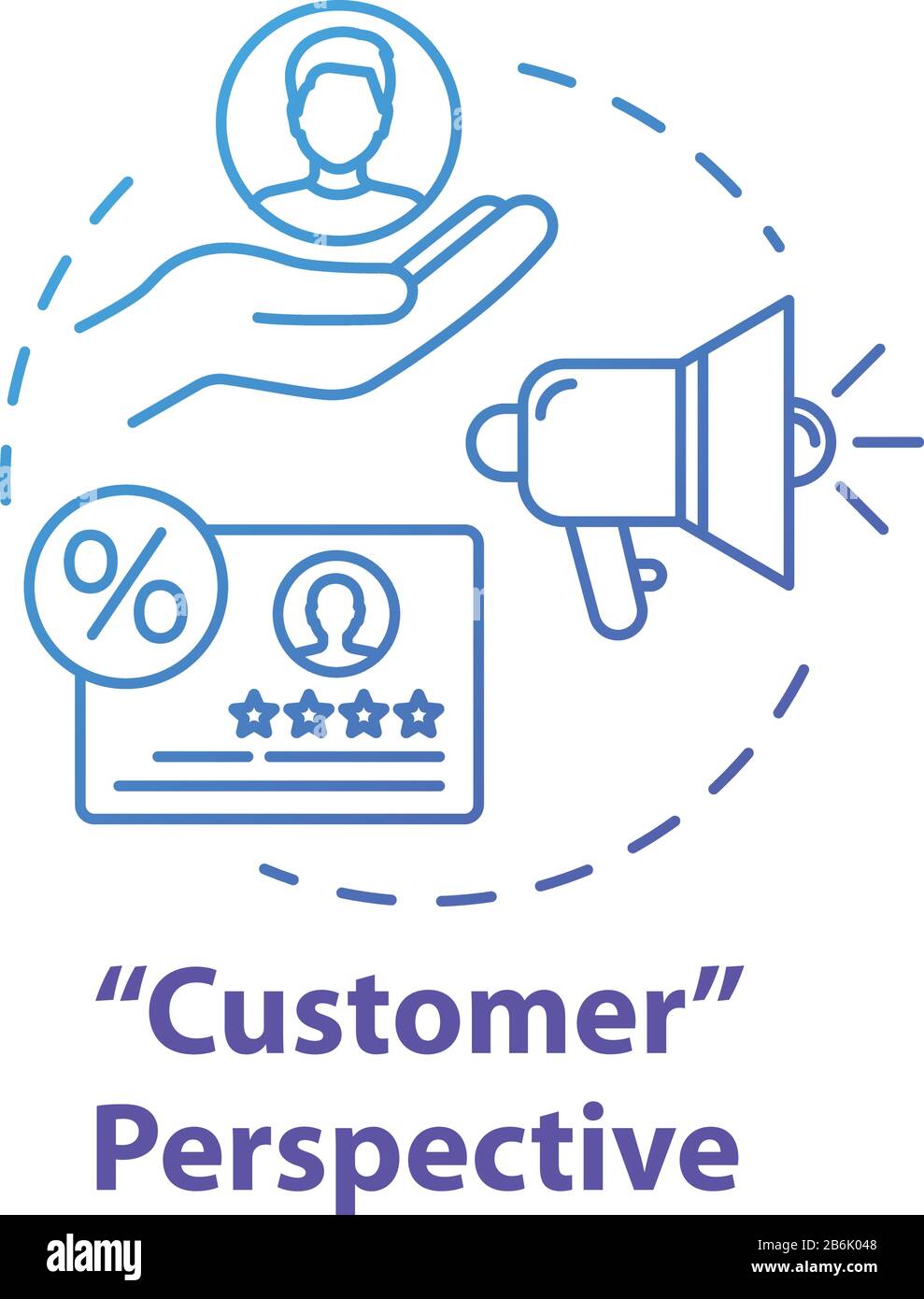 Customer perspective concept icon. Traffic prospect. Potential clients ... Customer perspective concept icon. Traffic prospect. Potential clients ...