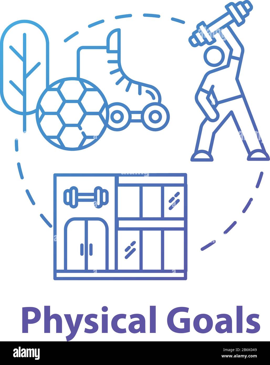 Physical goals concept icon. Sports determination. Body building ...