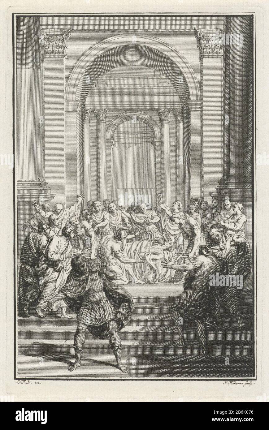 Death of a Roman emperor A deceased emperor, surrounded by grie Romans ...