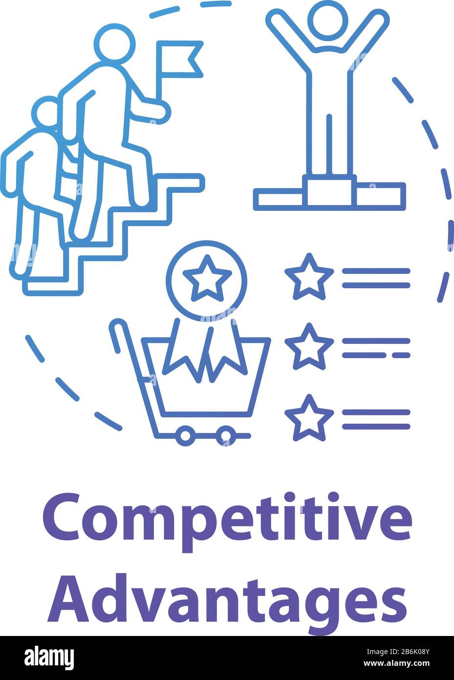 Competitive advantages concept icon. Success in work. Corporate ...
