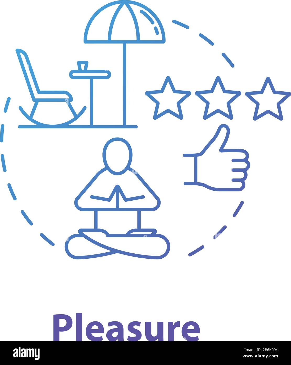 Pleasure concept icon. Stress relief. Enjoy life. Rest and relaxation ...