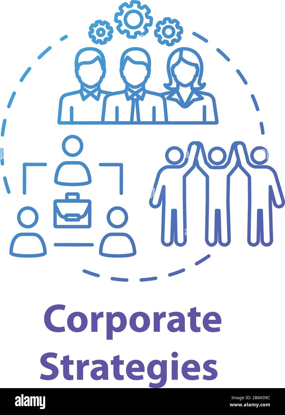 Corporate strategies concept icon. Setting target. Marketing project ...