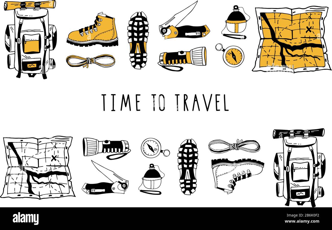 Hiking imagery Stock Vector Images - Alamy