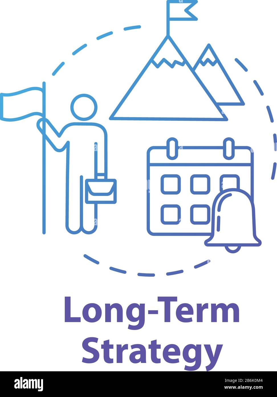 Long-term strategy concept icon. Milestone success. Building goals ...