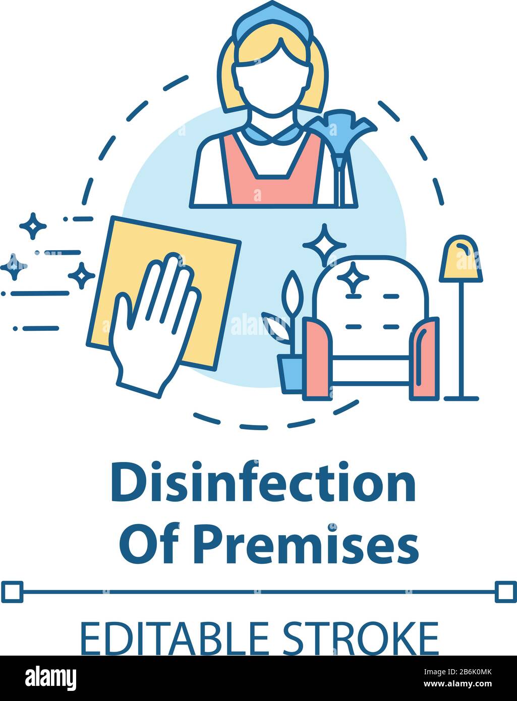 Disinfection of premises concept icon. Sanitation at home. Cleaning ...