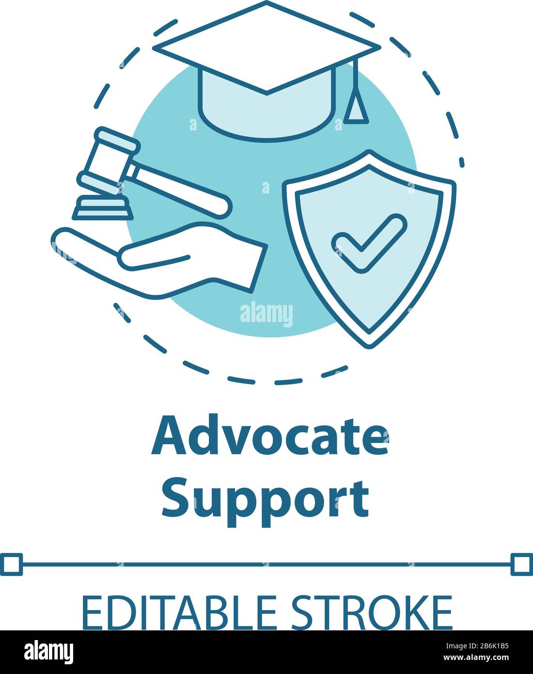 Advocate support concept icon. Legal assistance for customers ...