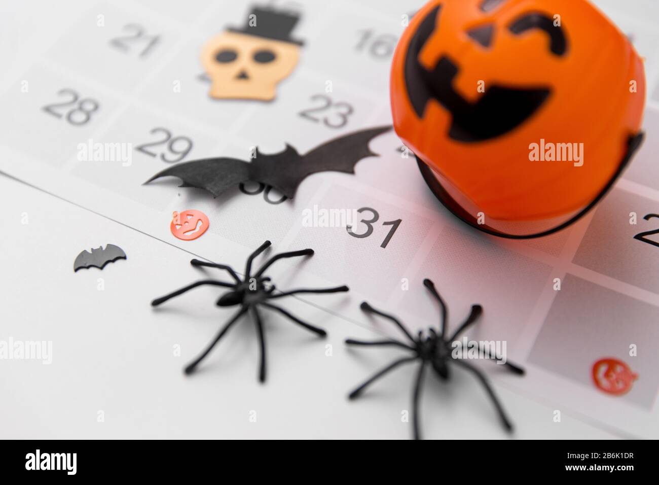 halloween, decorations and holidays concept - close up of jack o ...