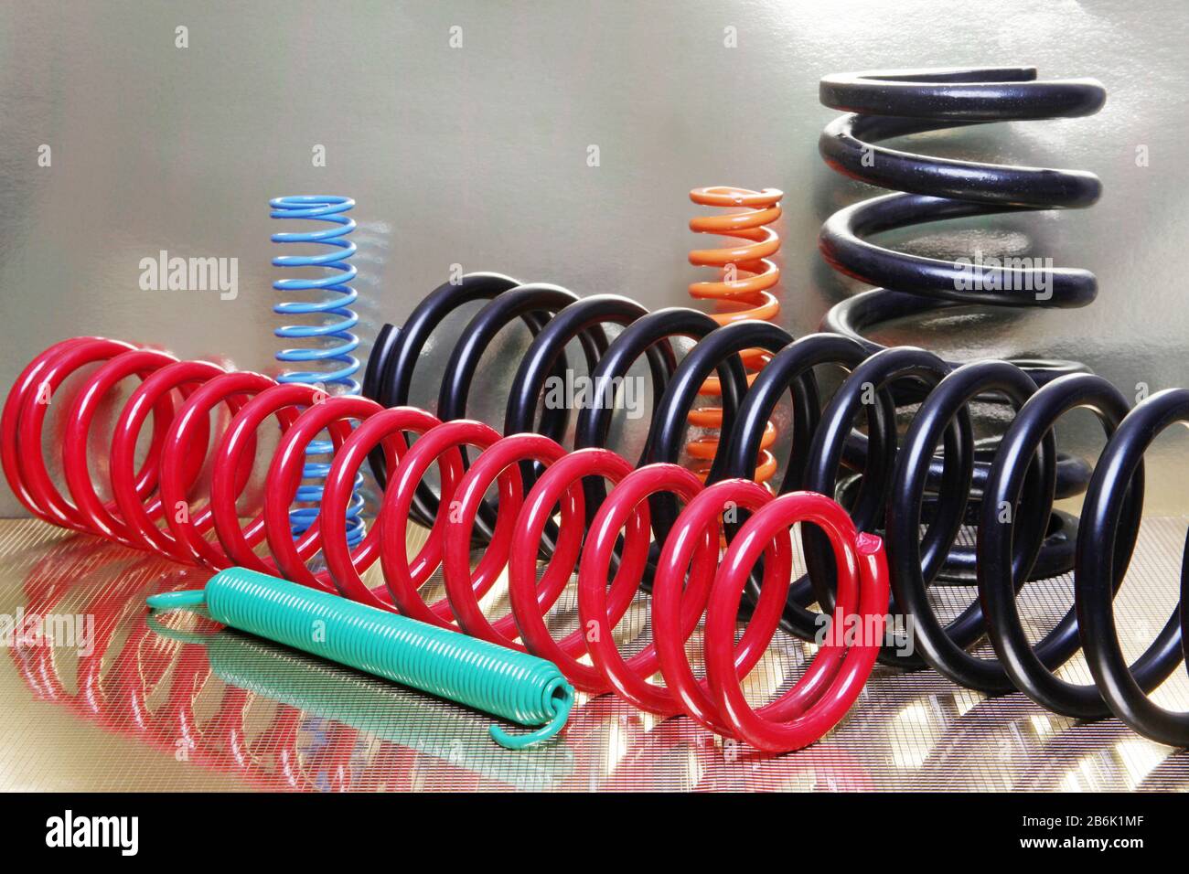 new metal springs texture background Stock Photo - Alamy