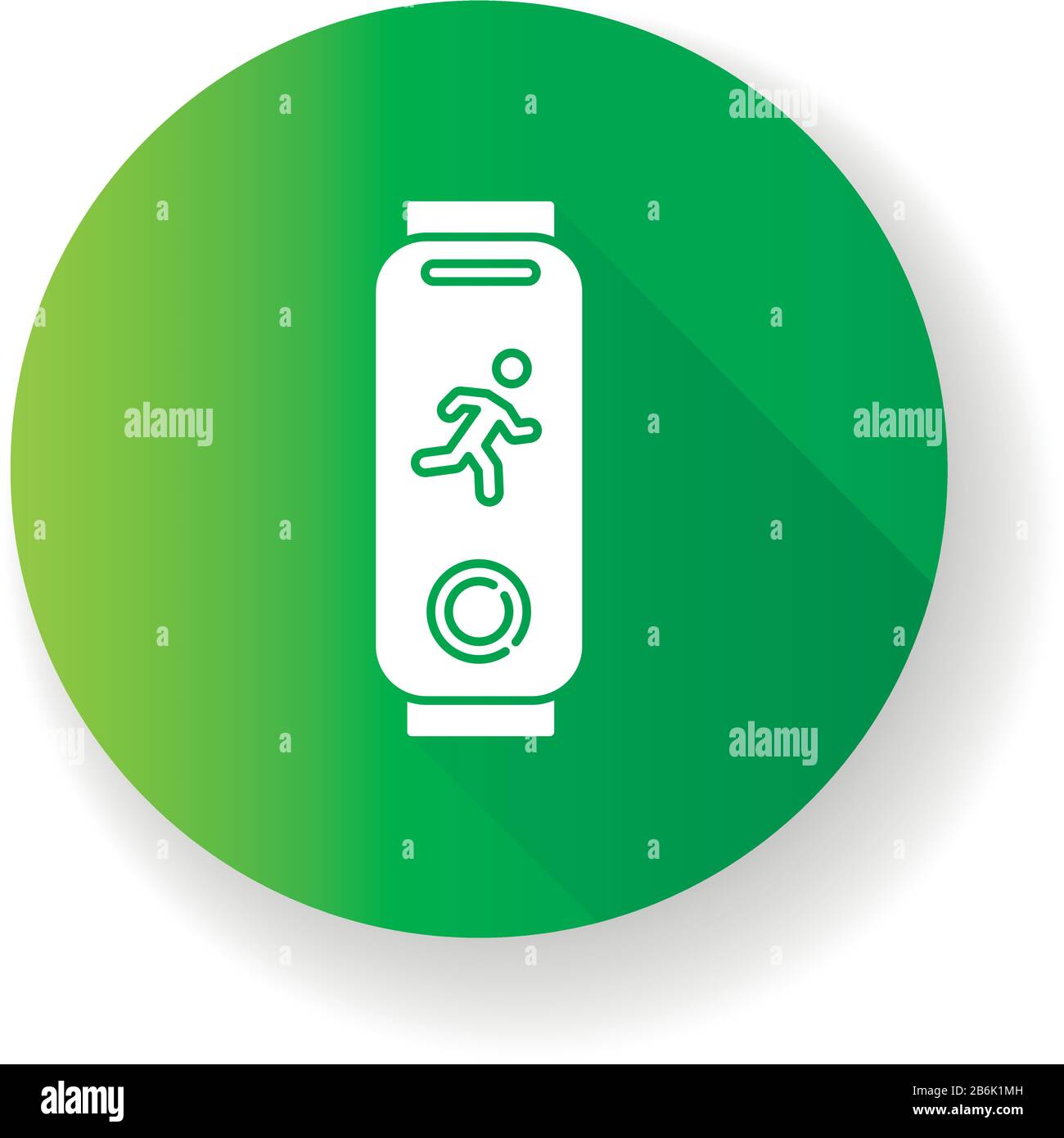 Fitness tracker flat design long shadow glyph icon. Wearable gadget ...