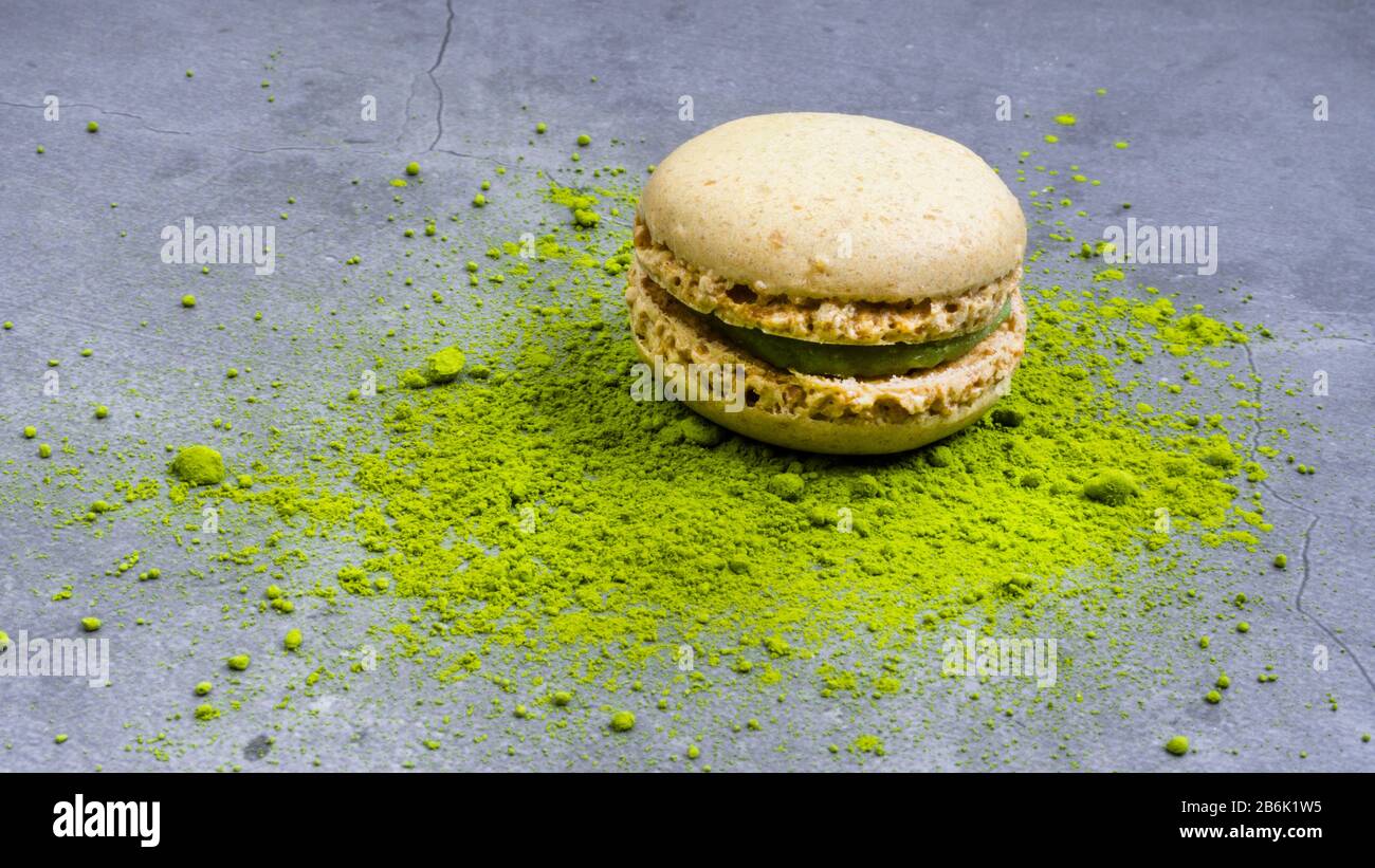 green macaron from japanese matcha powder, Asian sweet dessert ...