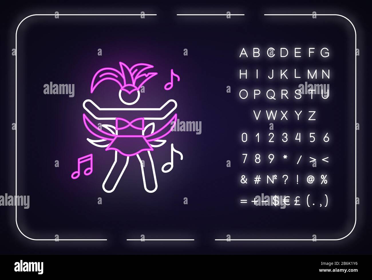Dancing lady neon light icon. Samba. Womens carnival costume. Brazilian ...
