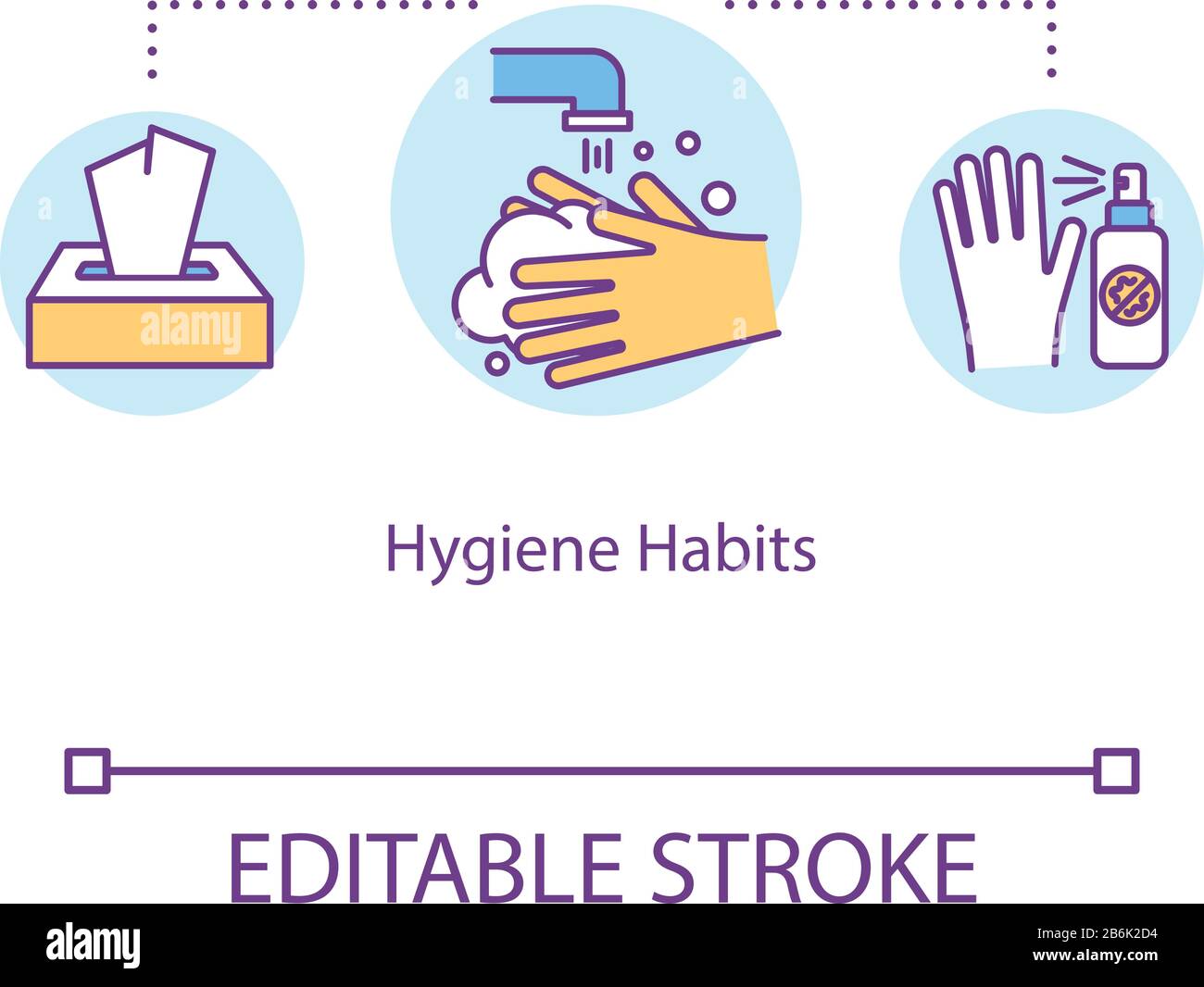 Hygiene habits concept icon. Washing hand. Using antibacterial product ...