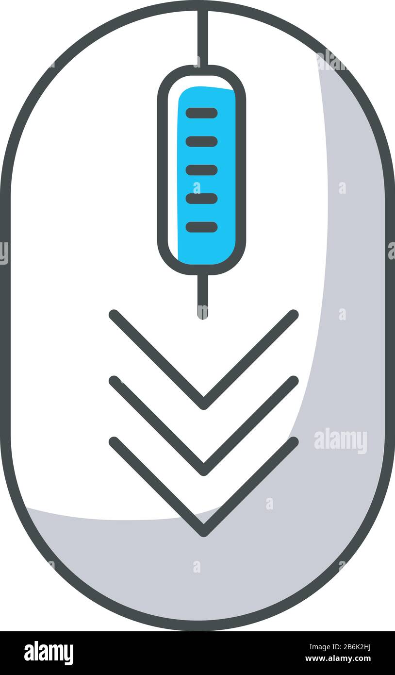 Computer Mouse With Down Arrows White Rgb Color Icon Scrolldown Gesture Indicator Pc Element
