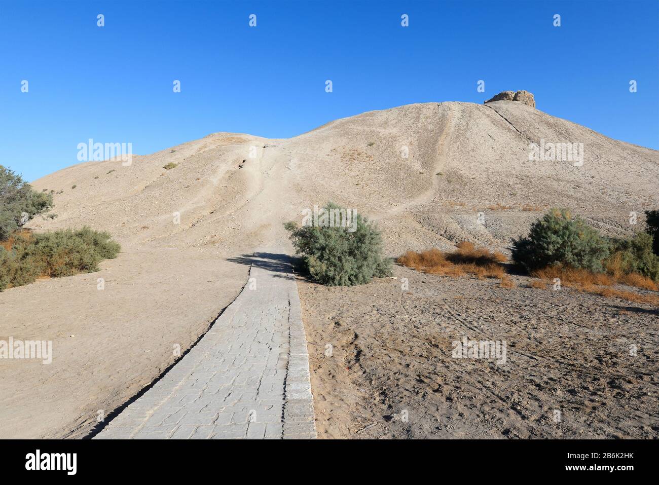 Hill to see the Erk kala walls near Mary, Turkmenistan. It was an ...
