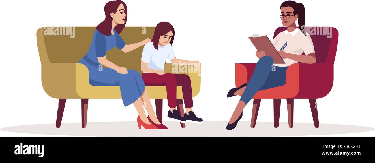 Family psychotherapy session semi flat RGB color vector illustration ... Family psychotherapy session semi flat RGB color vector illustration ...