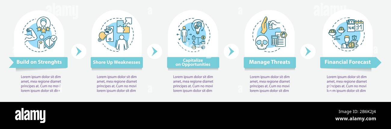 Building up strength vector infographic template. SWOT strategy ...