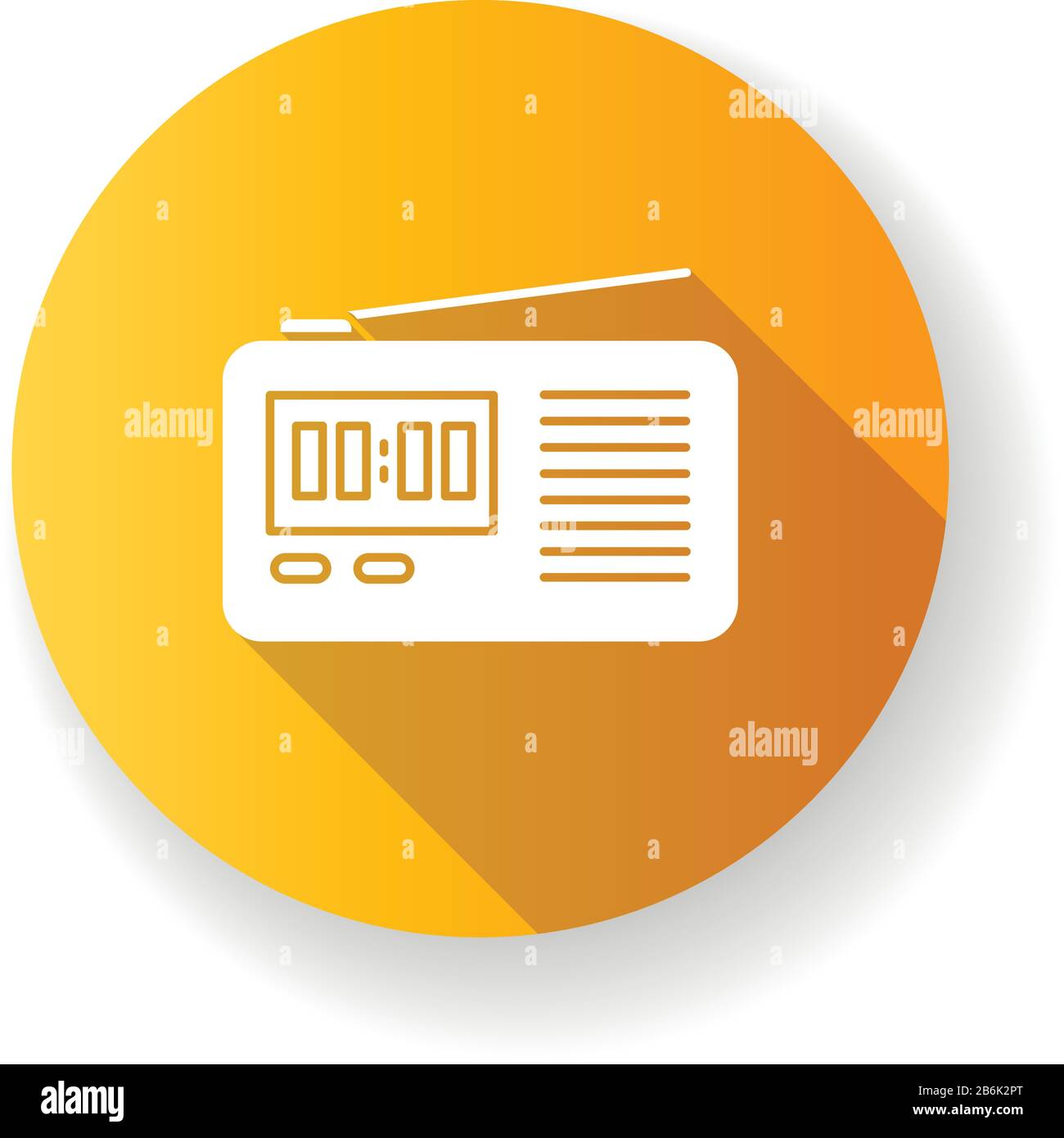 Wireless radio set flat design long shadow glyph icon. Portable ...