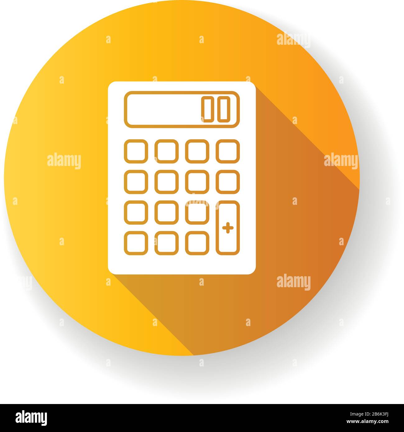 Pocket calculator flat design long shadow glyph icon. Mathematical ...