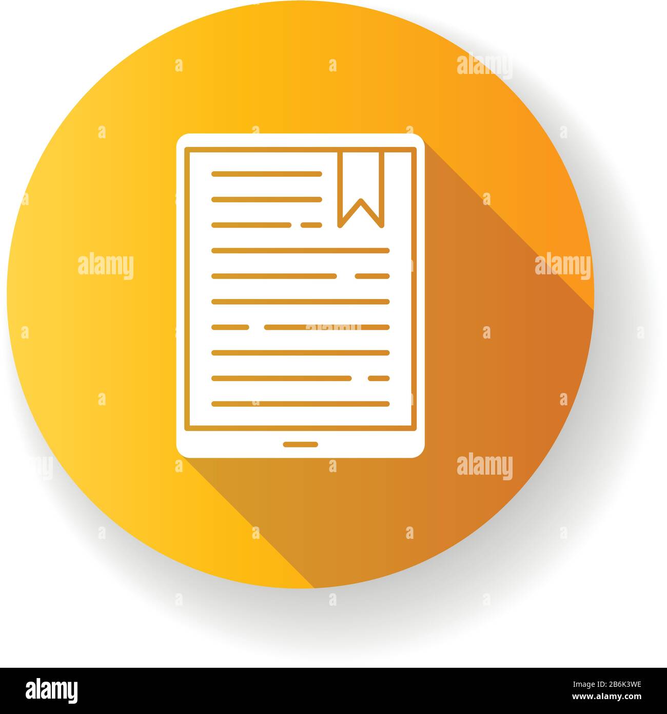 Handheld e-reader flat design long shadow glyph icon. E-book ...