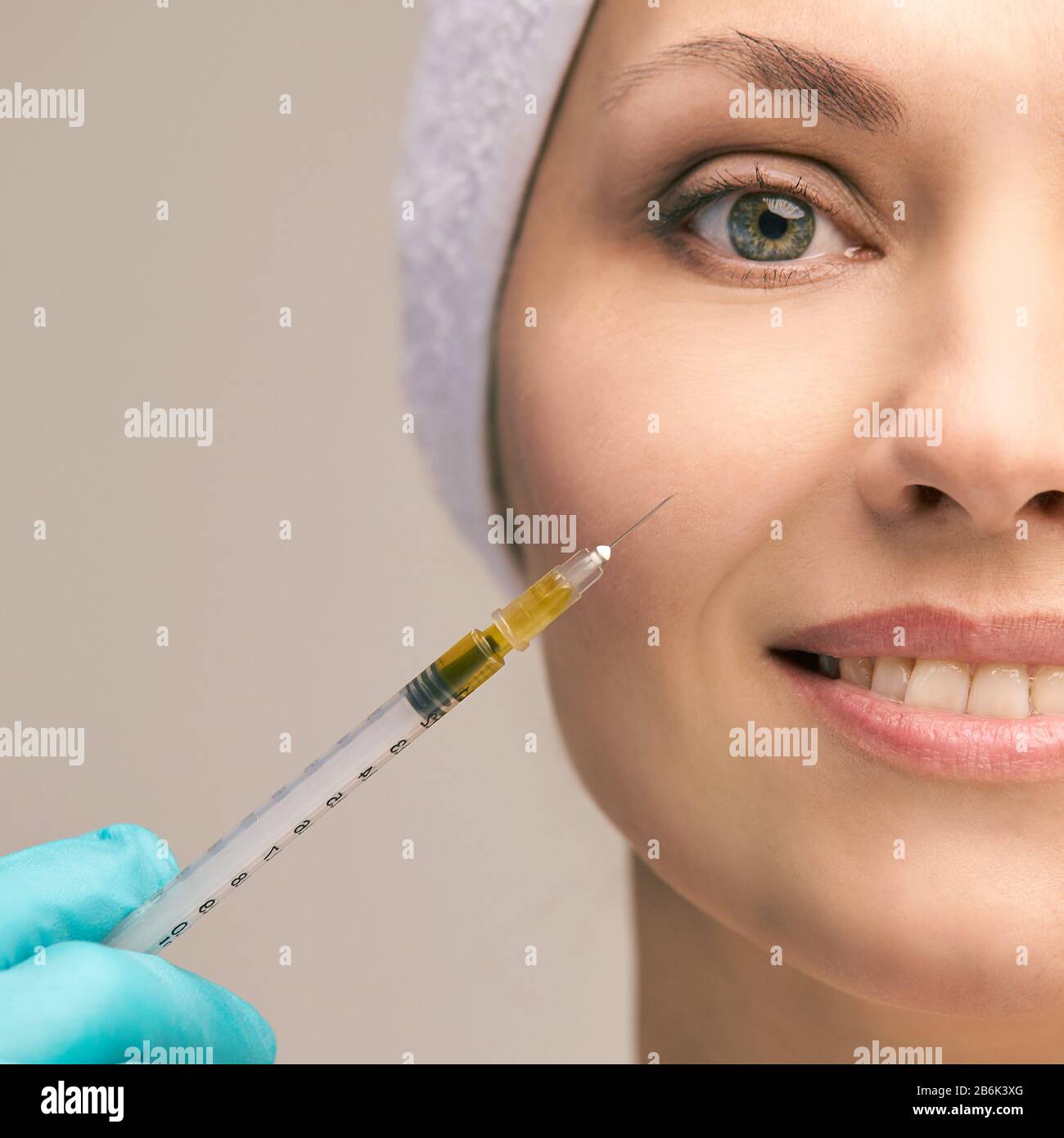 Facial injecting treatment. Skin platelet. Prp rich plasma injection ...