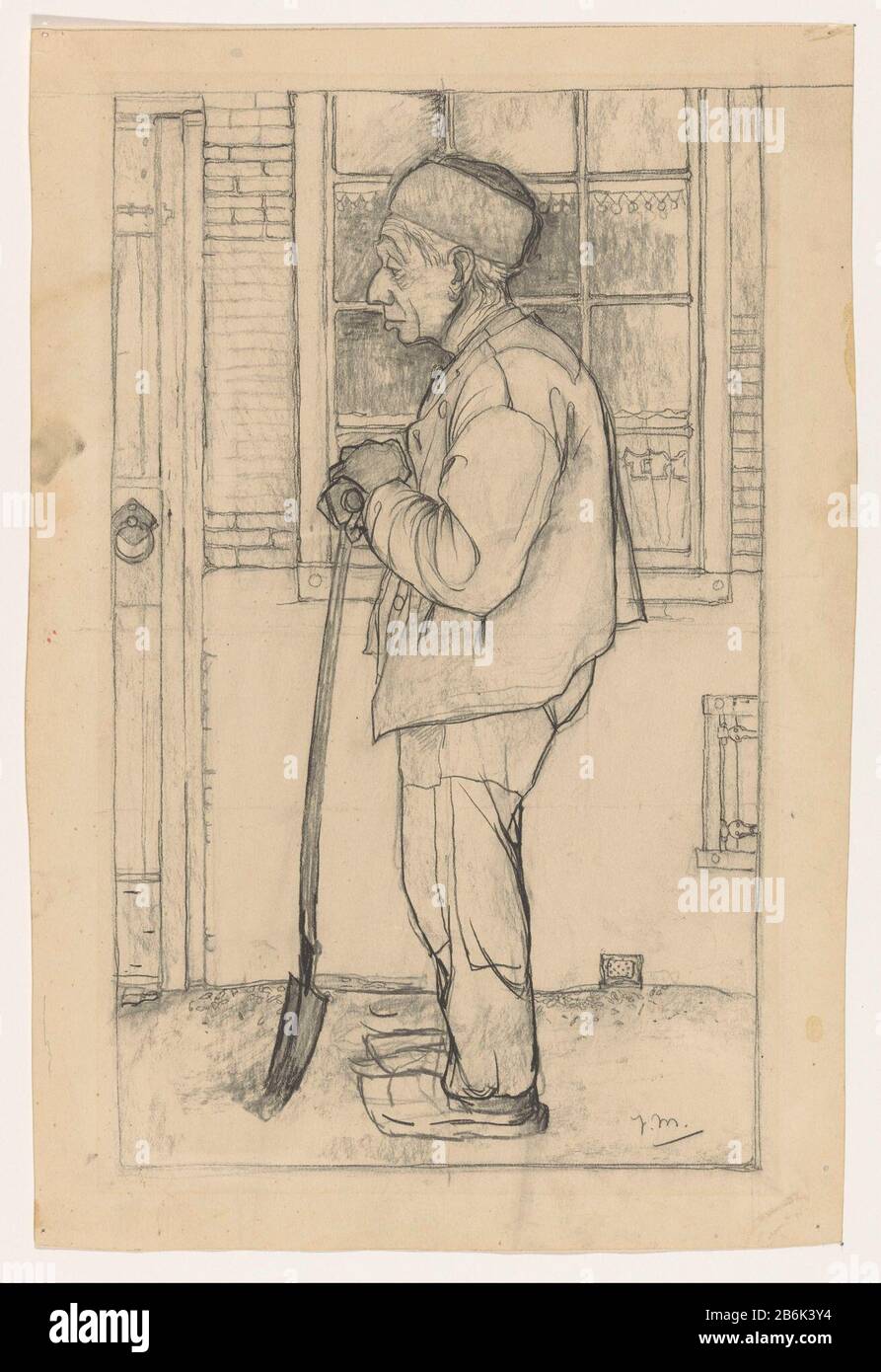 Douwe in profile, standing with the spa in front of the house Douwe in ...