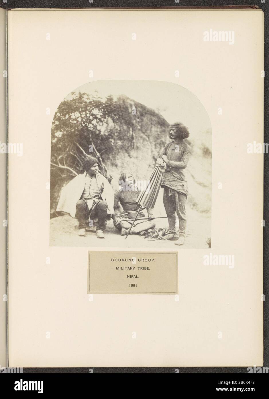 Three men Gurung from Nepal Goorung group Military tribe Nipal (title ...