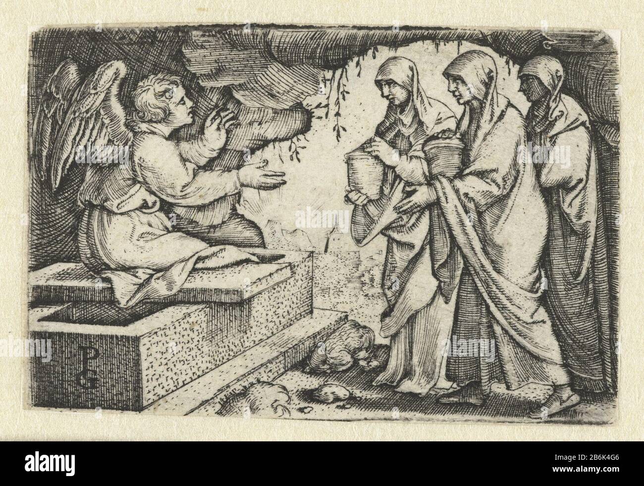 Three Marys at the empty tomb of Christ Life (series title) An angel tells the three Marys or ...