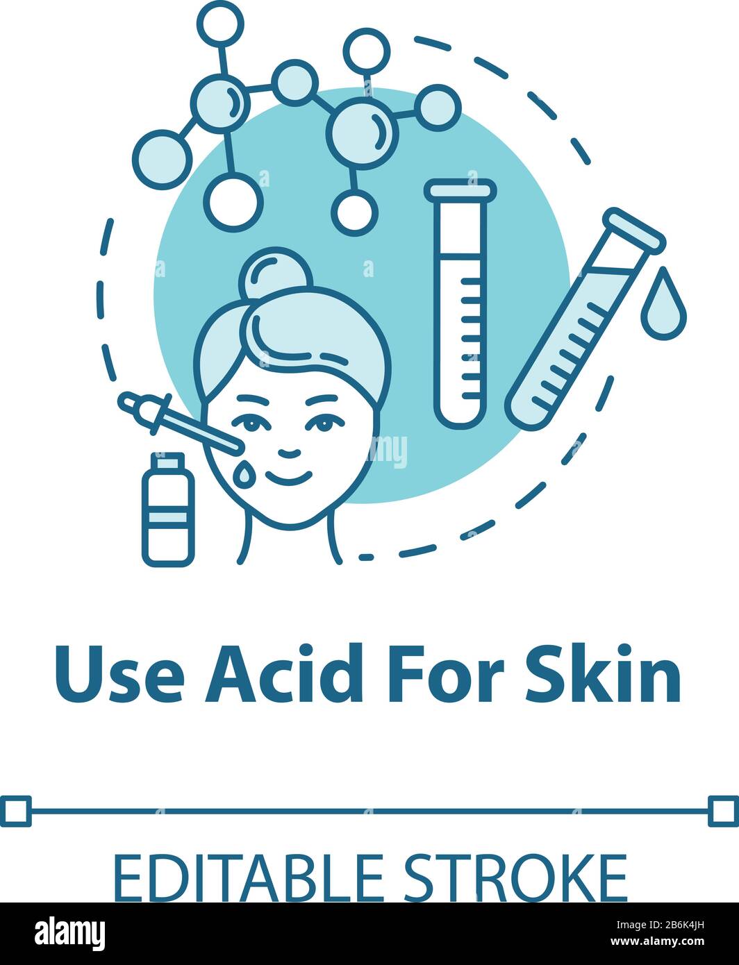 Use acid for skin, cosmetology concept icon. Face skin rejuvenation ...