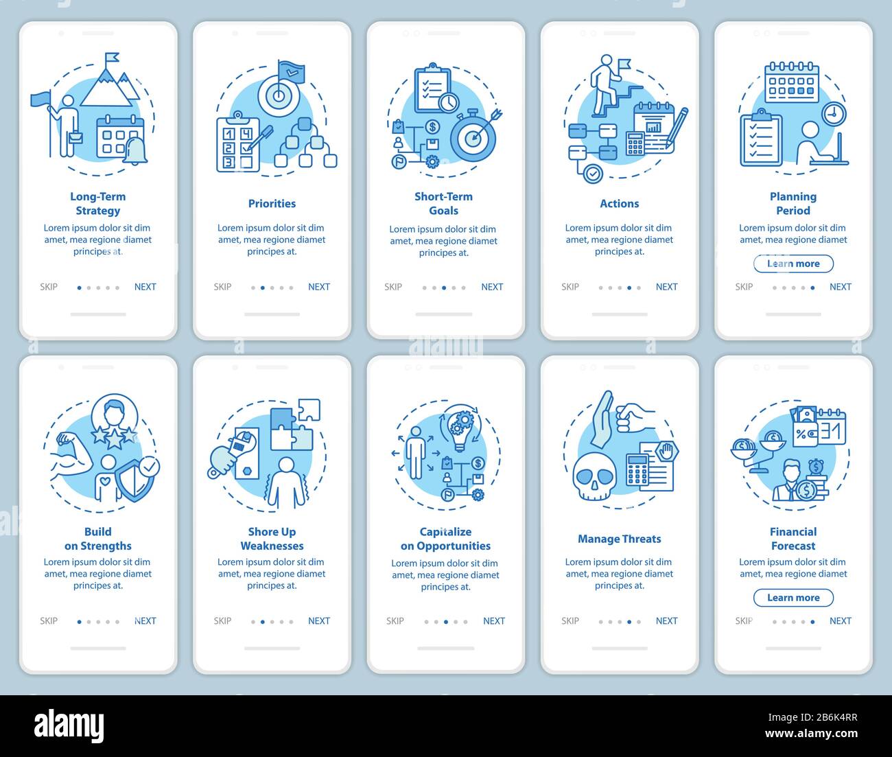 Strategies Onboarding Mobile App Page Screen With Concepts Startup Development Self Building