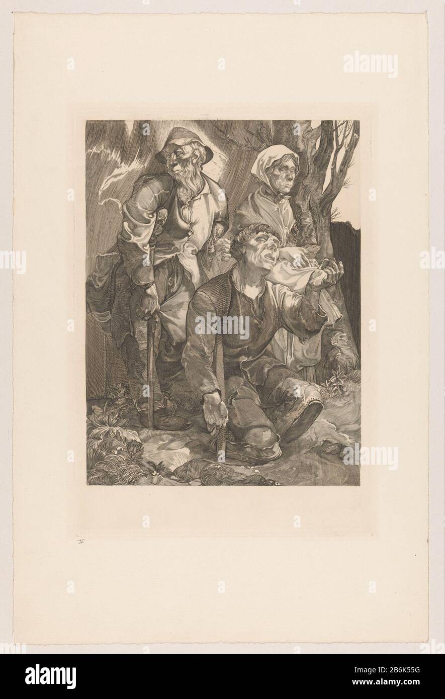 Three beggars in a tree Two men and women in her and the tattered ...