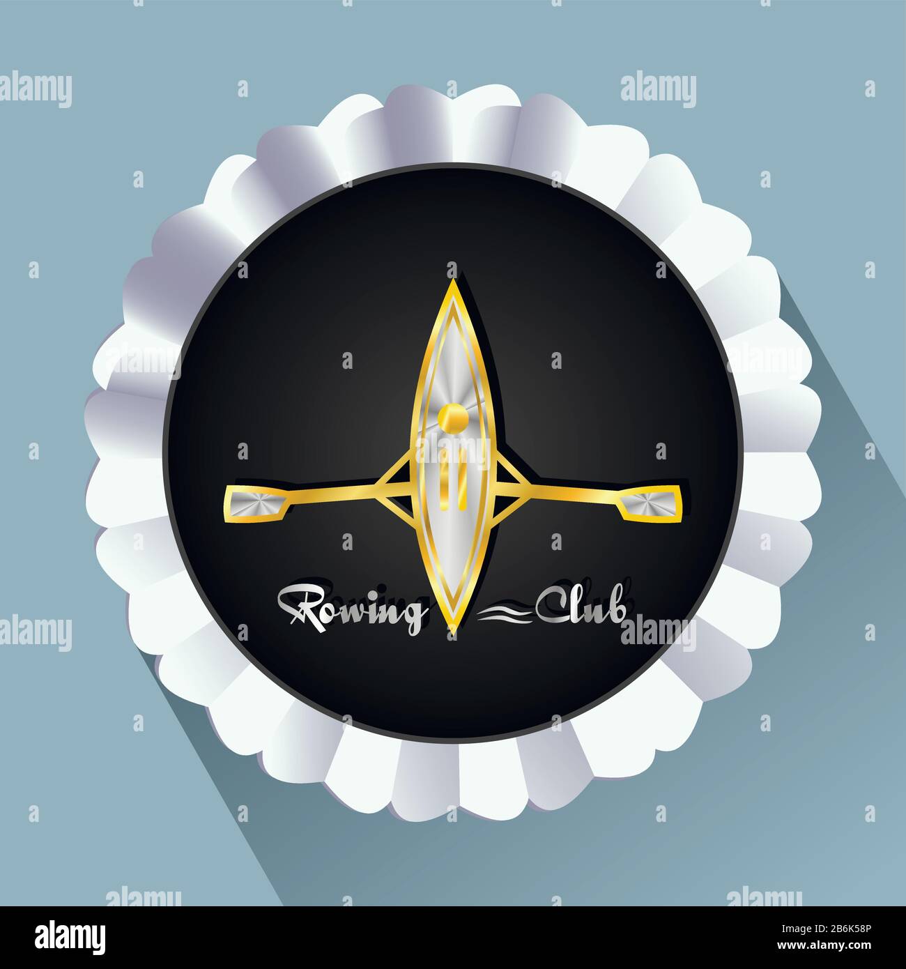 Rowing boat logo on a black background Stock Vector Image & Art - Alamy