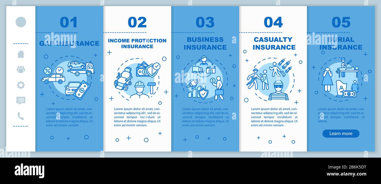 Income protection onboarding vector template. Gap insurance. Political ...