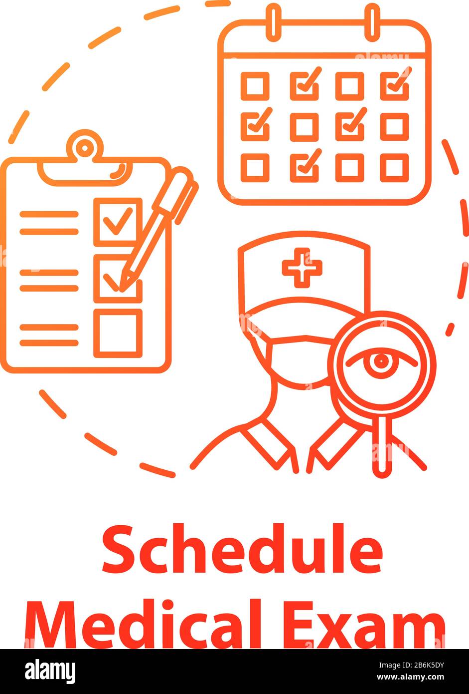 Schedule medical exam concept icon. Fill form. Clinical consultation ...