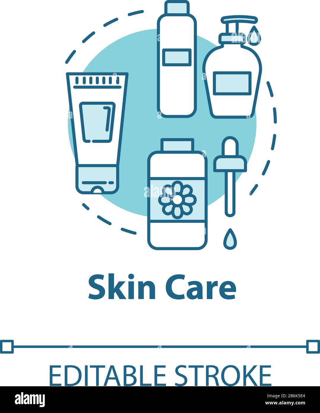 Skin care, face and body beauty concept icon. Cleansing or moisturizing ...