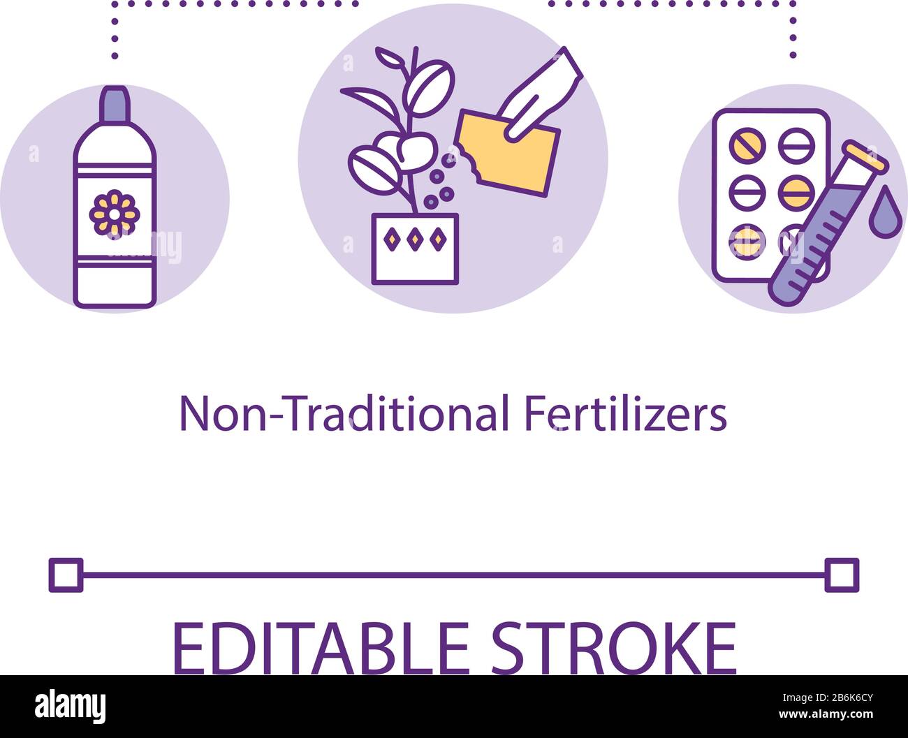 Non-traditional fertilizers concept icon. Minerals and chemicals ...