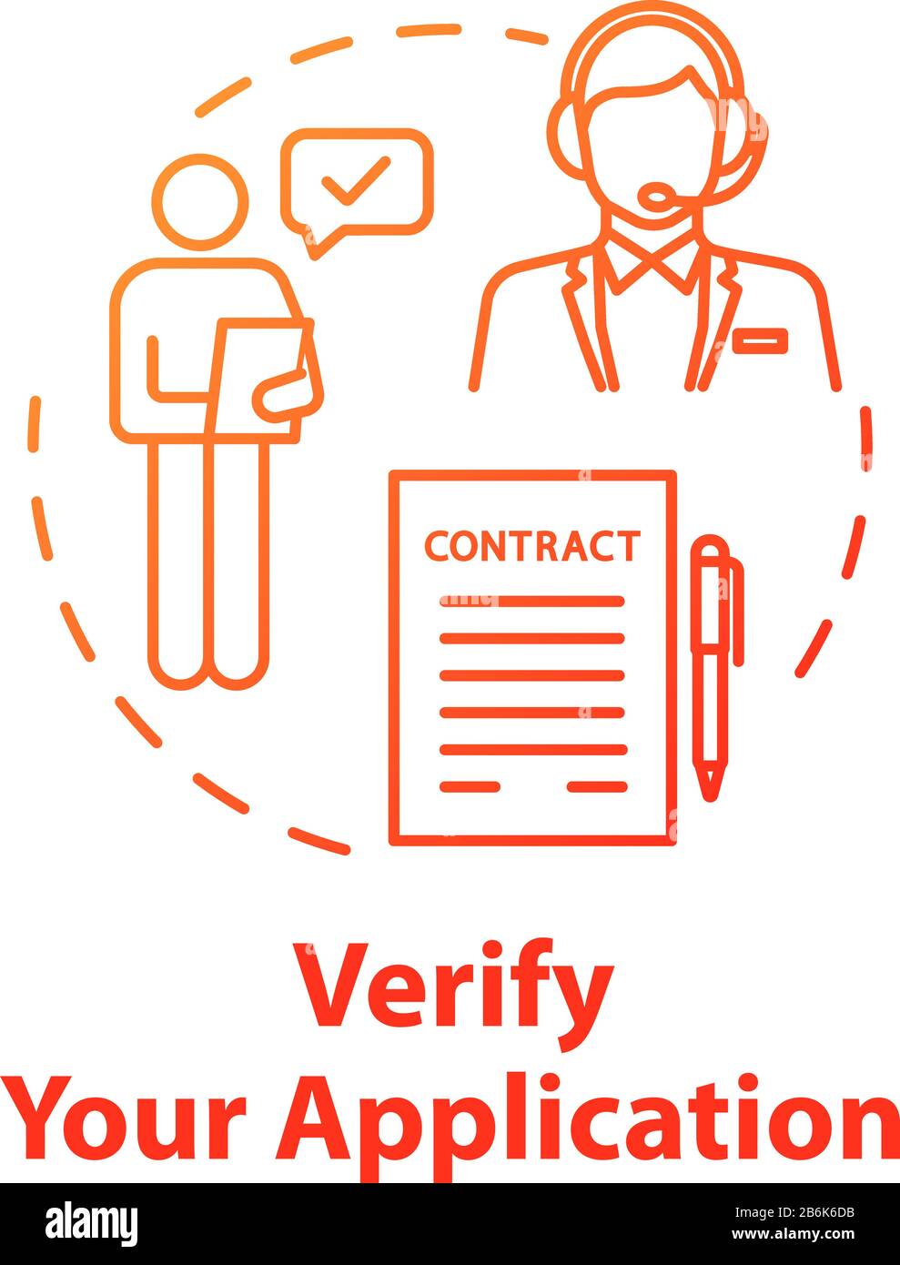 Verify Your Application Concept Icon Client Support Contract Approval Identity Affirmation verify-your-application-concept-icon-client-support-contract-approval-identity-affirmation