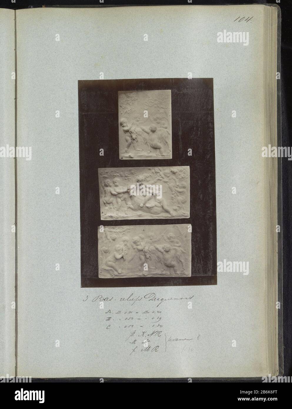 Three plaster casts of panels with bas-relief Object Type: album leaf ...