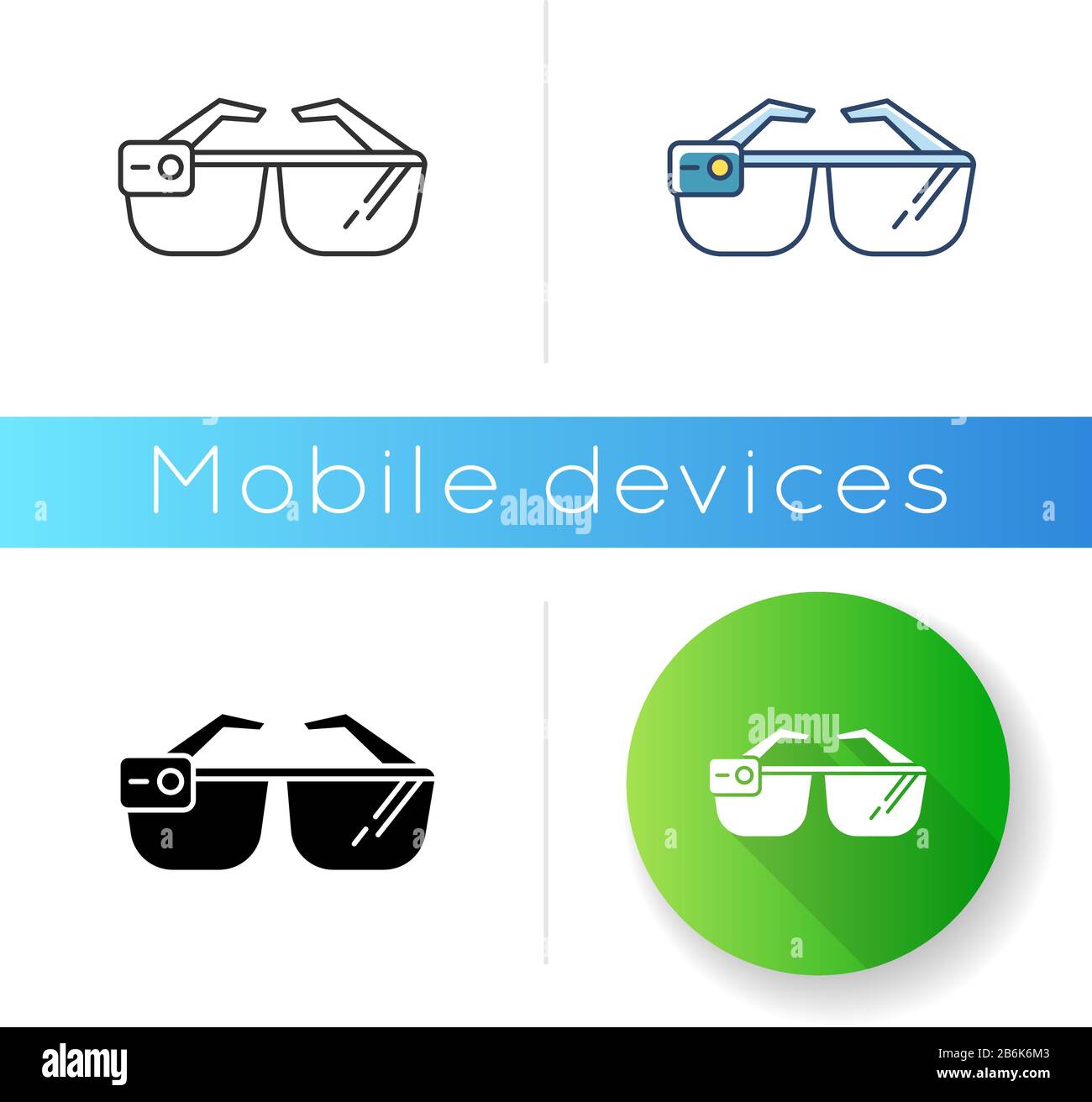 Smart glasses icon. Smartglasses. Wearable optical gadget. Augmented ...