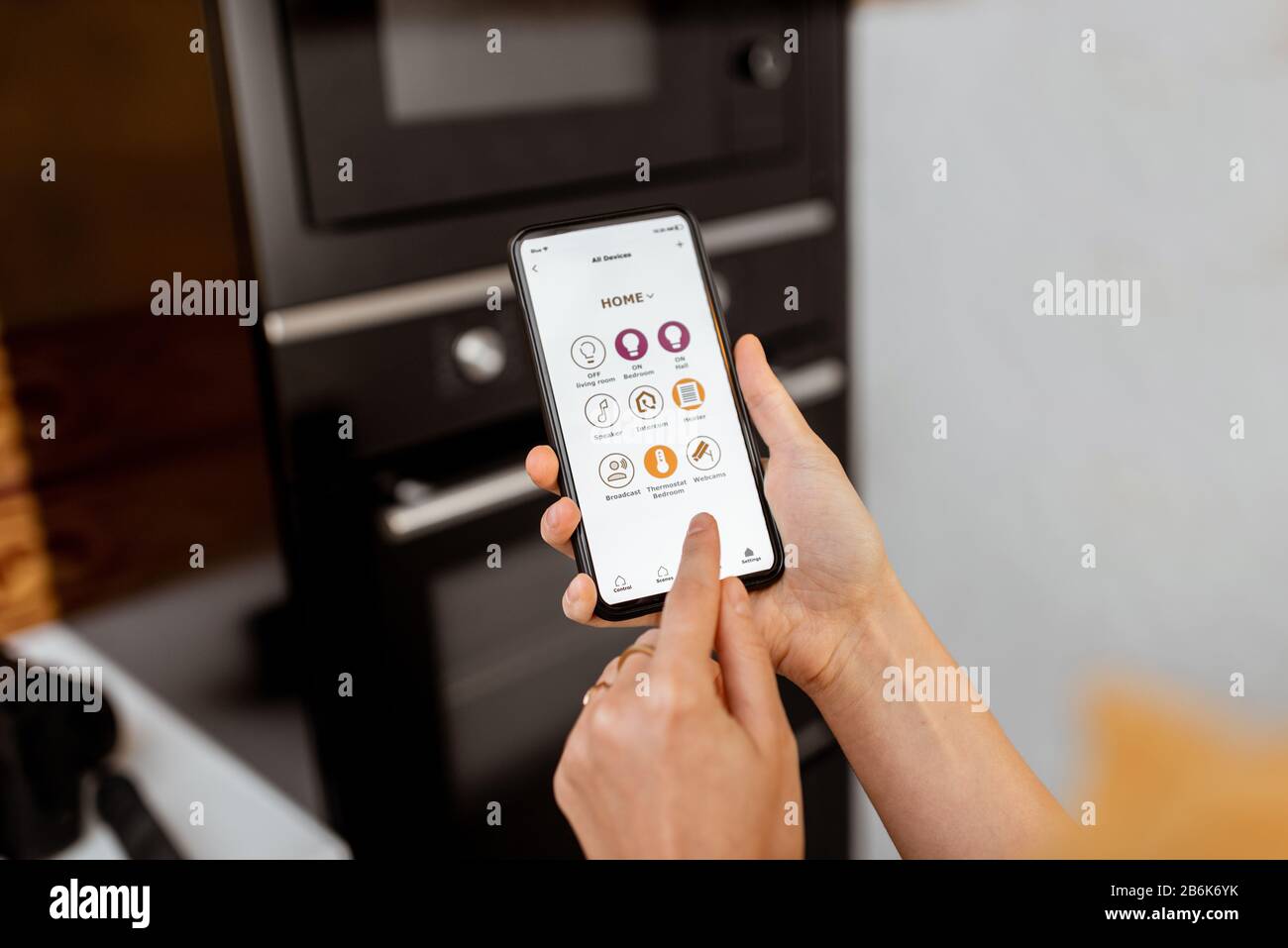 Smart house concept icons control hi-res stock photography and images ...
