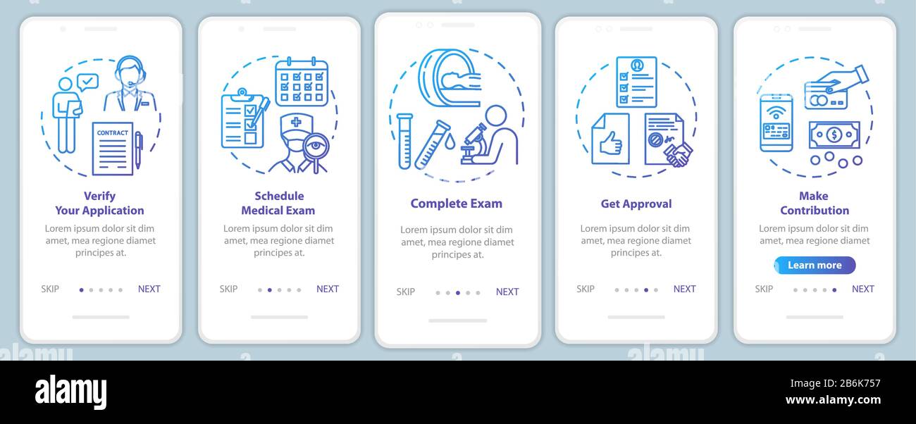 Application for insurance onboarding mobile app page screen with ...